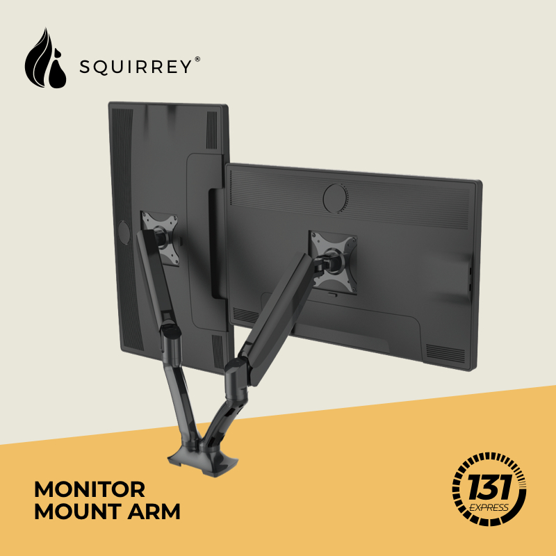 Squirrey Multi-Function Gas Spring Monitor Mount Arm [360° Rotate, 3 ...