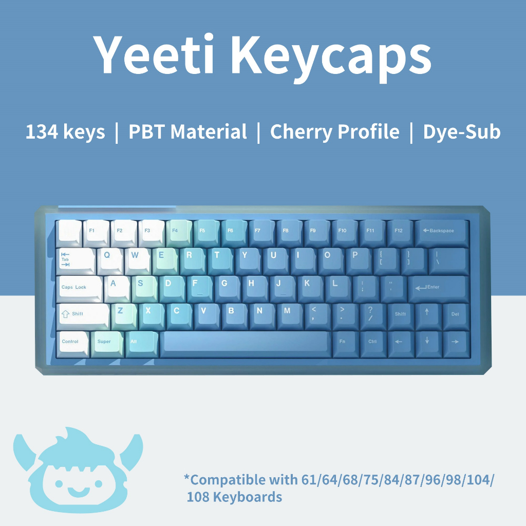 [SG Local Stock] Yeeti Keycaps | Cherry Profile | PBT Dye-Sub | Royal ...