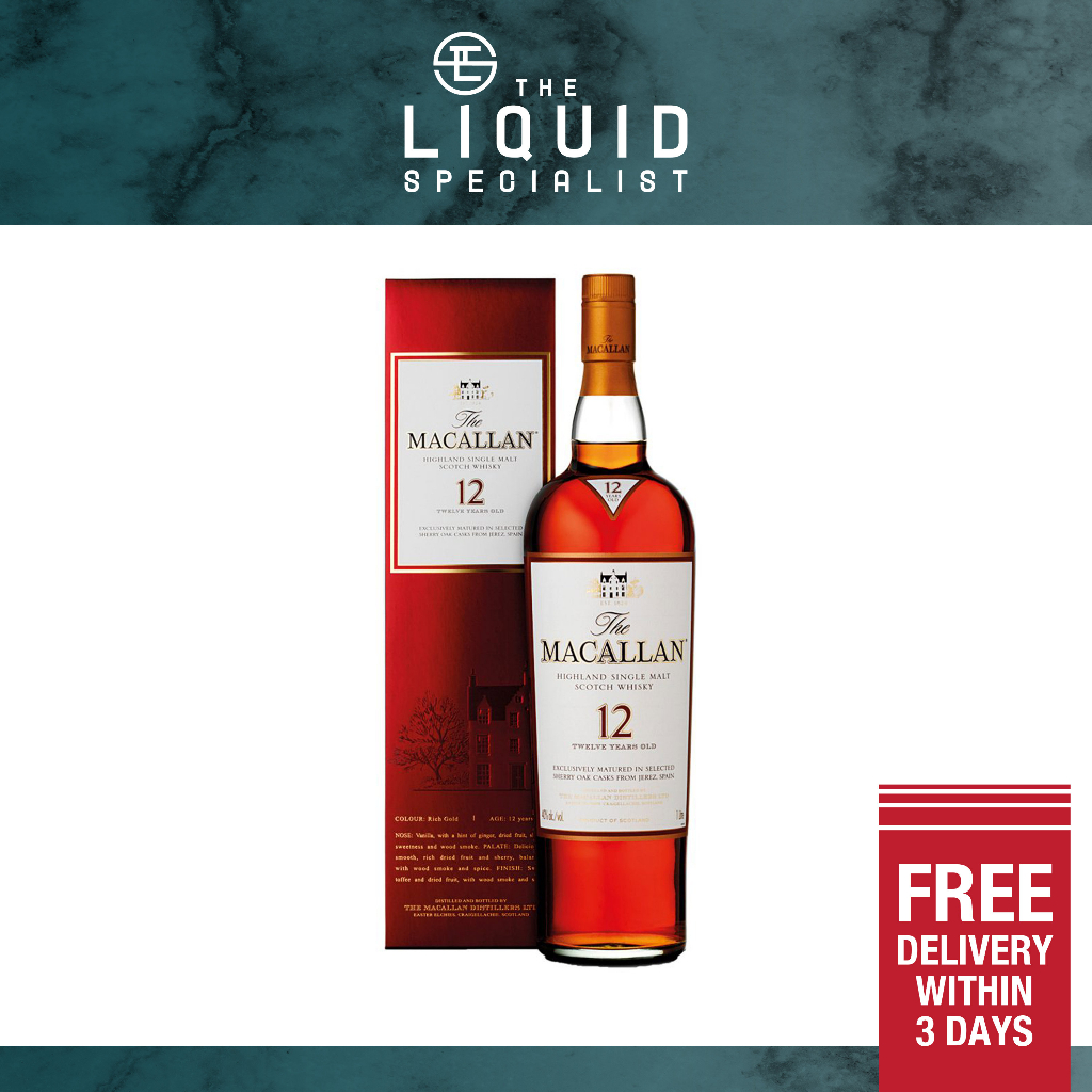 The Macallan 12 Year Old Sherry Oak (Old Packaging) Single Malt Scotch ...