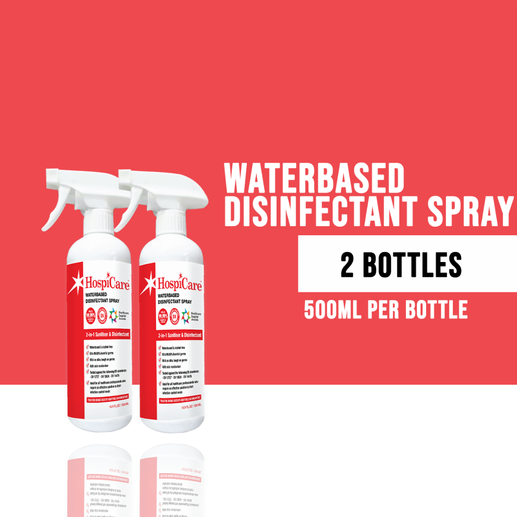 HospiCare Waterbased Disinfectant Spray 500ml x 2 Bottles | Shopee ...