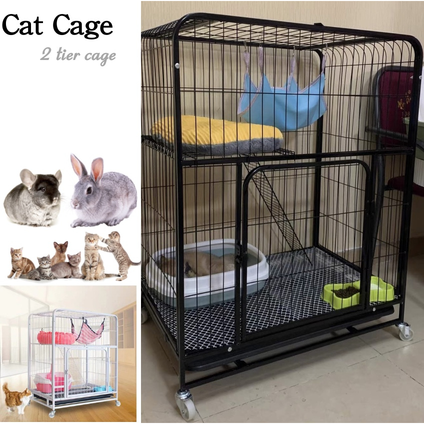 ⭐ PET CAGE WITH WHEELS ⭐ Luxury 2/3/4 level big cat cage / Rabbit cage ...