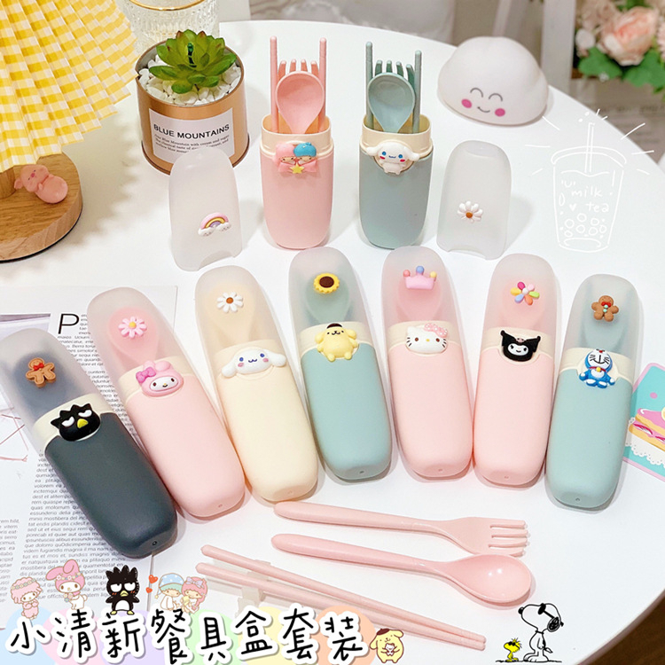 [SG Stock] Cute and Funny Sanrio Chopstick Cutlery Set Kuromi Melody ...