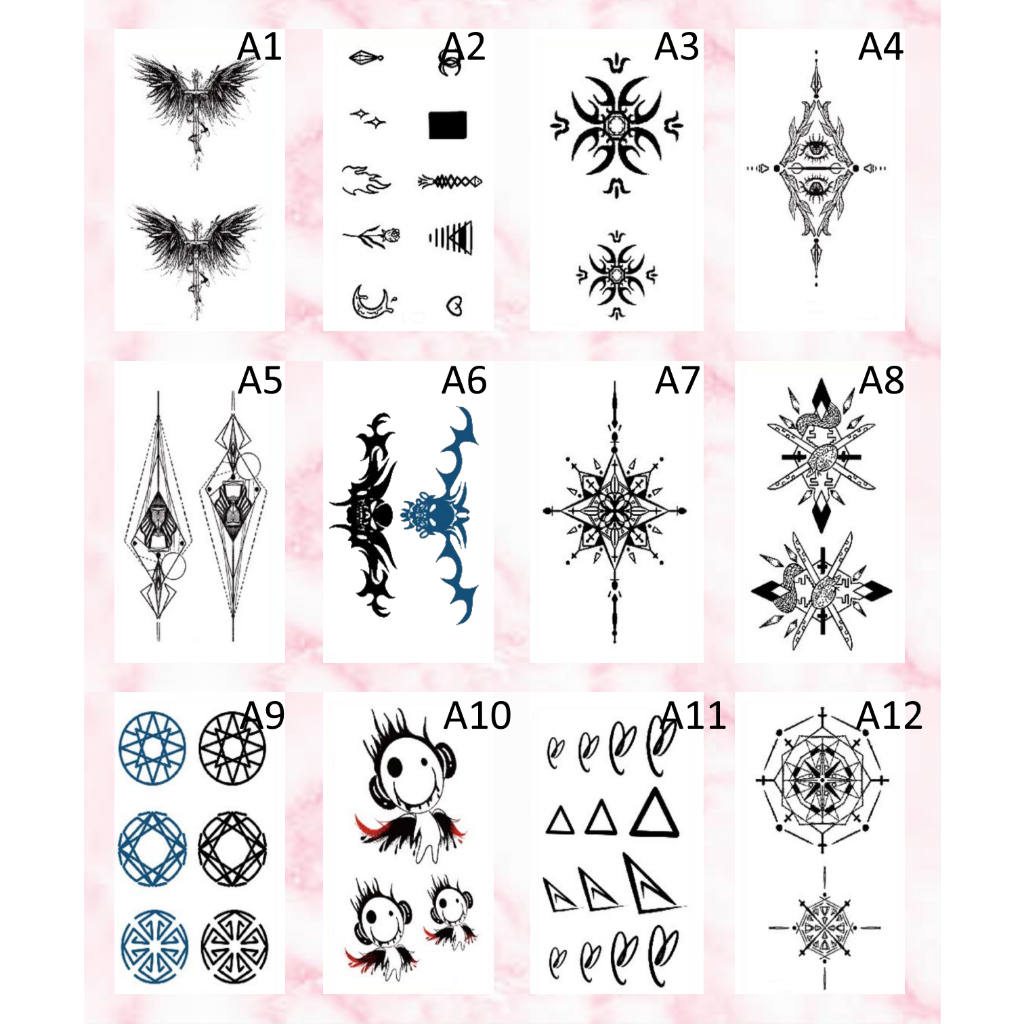 Temporary Tattoo Symbol Set 2 - 1 Piece | Shopee Singapore