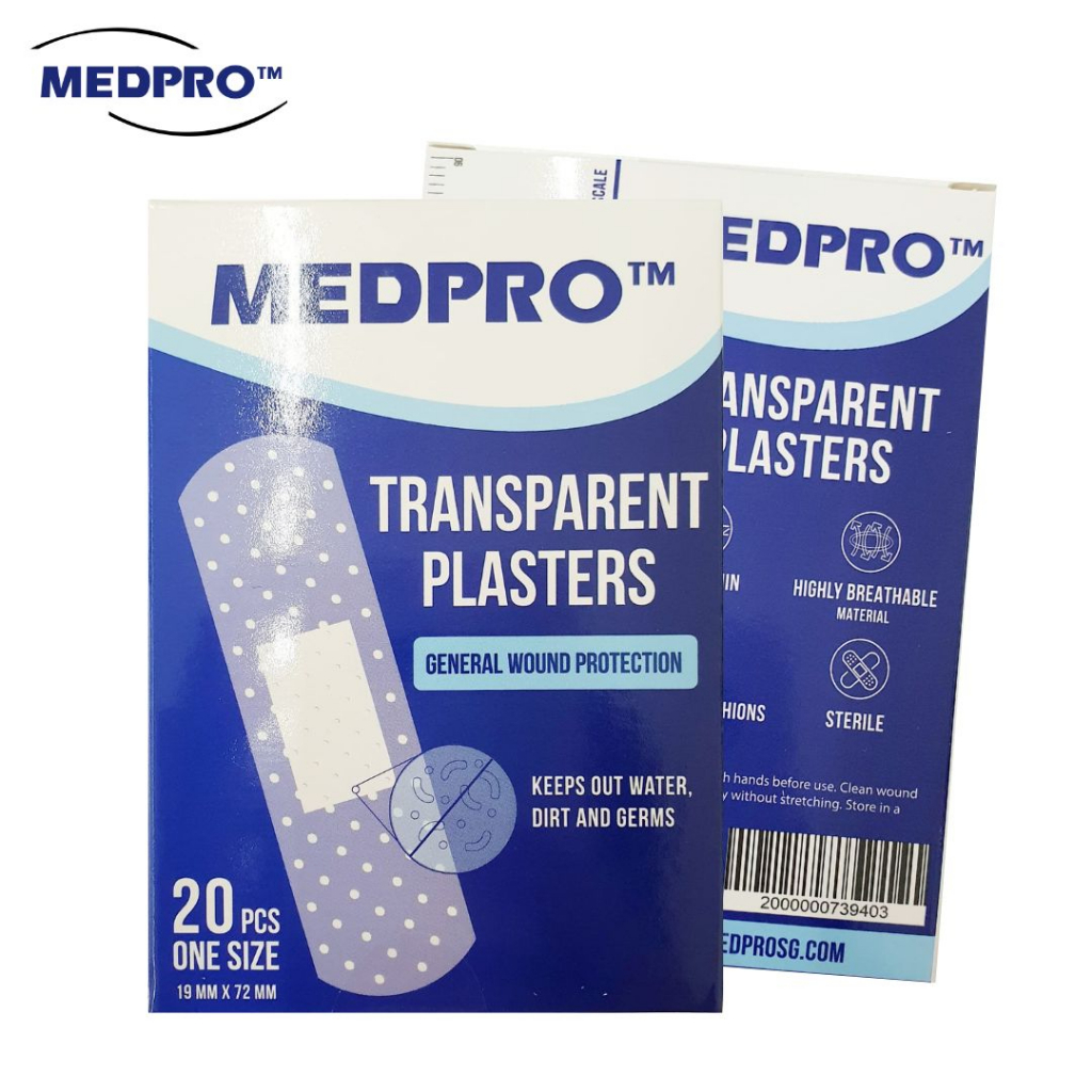 (5boxes) MEDPRO First-Aid Waterproof Transparent Breathable Plaster ...