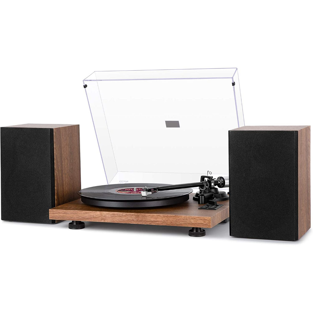 1 BY ONE Wireless Turntable HiFi System with 36 Watt Bookshelf Speakers ...