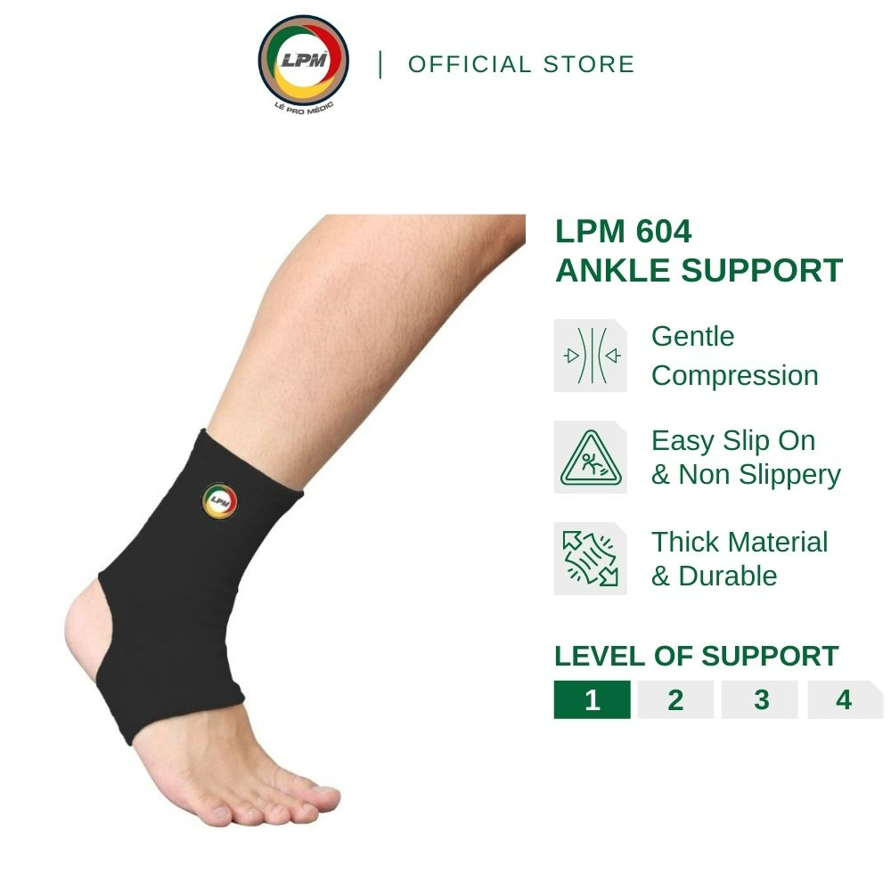 LPM Ankle Support 604 Elastic Ankle Guard Easy Slip On Prevent Ankle ...