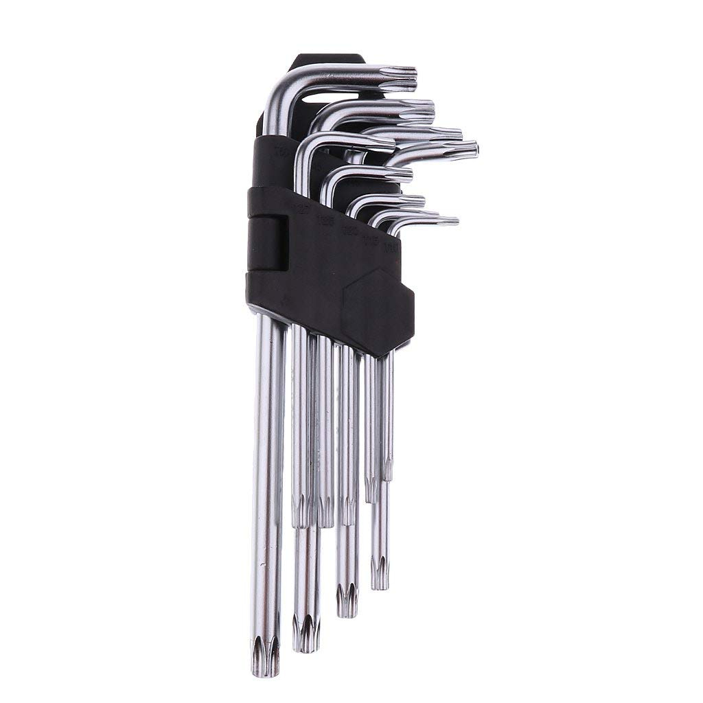 L-SHAPED 9 pcs Cr-V Torx Key Wrench Set Long Arm High Hardness Anti ...