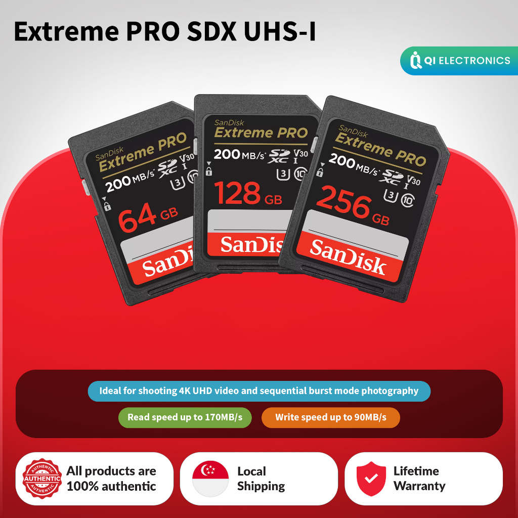 SanDisk Extreme PRO SD UHS-I Card 64GB 128GB 256GB | Shopee Singapore