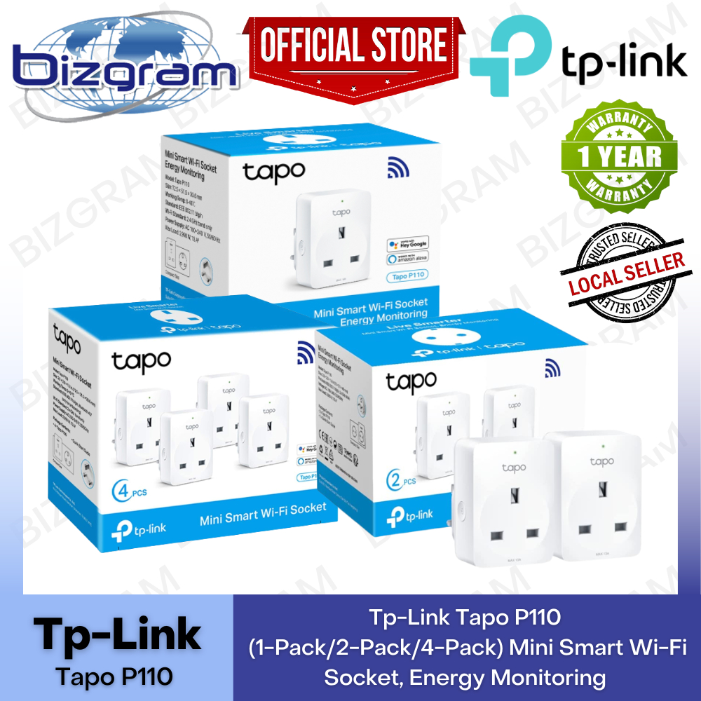 Tp-Link Tapo P110 (1-Pack/2-Pack/4-Pack) Mini Smart Wi-Fi Socket ...