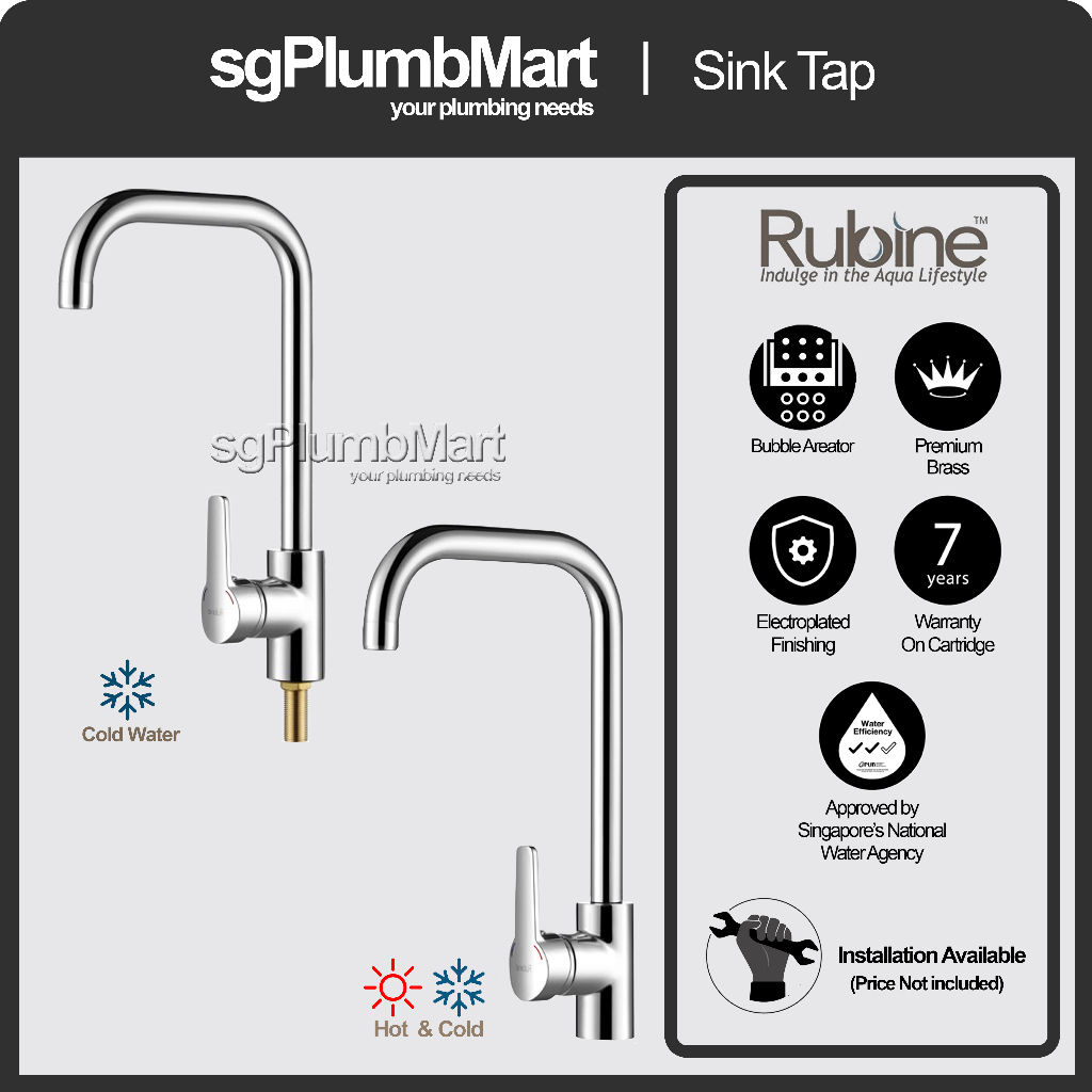 Rubine x sgPlumbMart Premio Sink Cold Tap 2444/2444C Kitchen Table Top ...