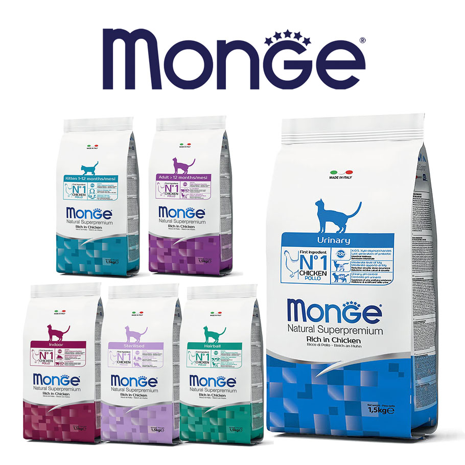 Monge Natural Superpremium Rich in Chicken Dry Cat Food 1.5kg | Shopee ...