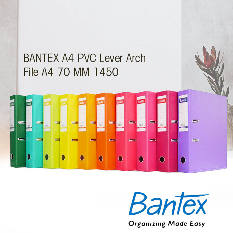 BANTEX A4 PVC Lever Arch File A4 70 MM FIXED MECH 1450 | Shopee Singapore