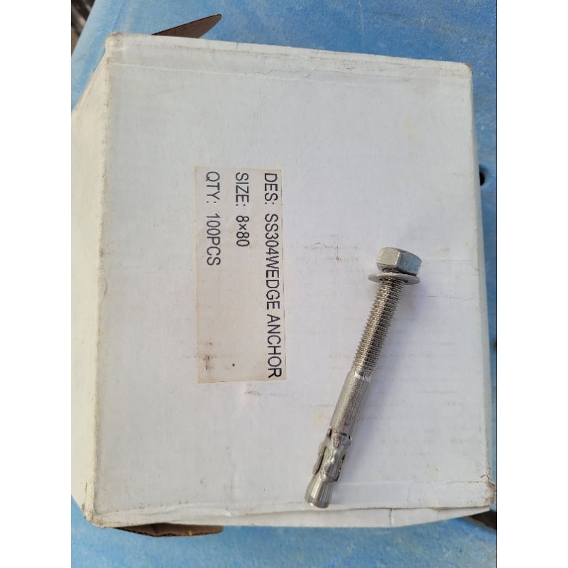 Stainless Steel 304 Wedge Anchor M8 x 80 (100 pcs) | Shopee Singapore