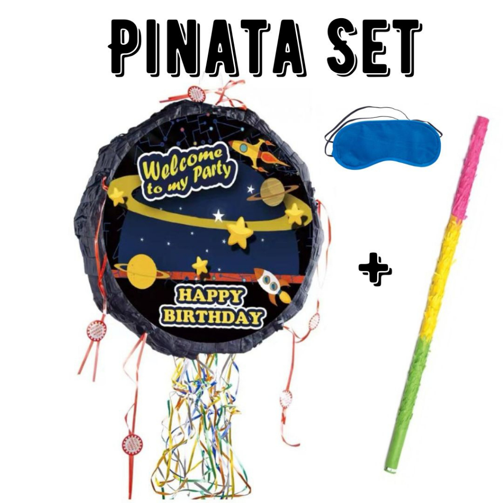 [SG Stock] Space Theme Spaceship Happy Birthday Round Shape Pinata Fill ...
