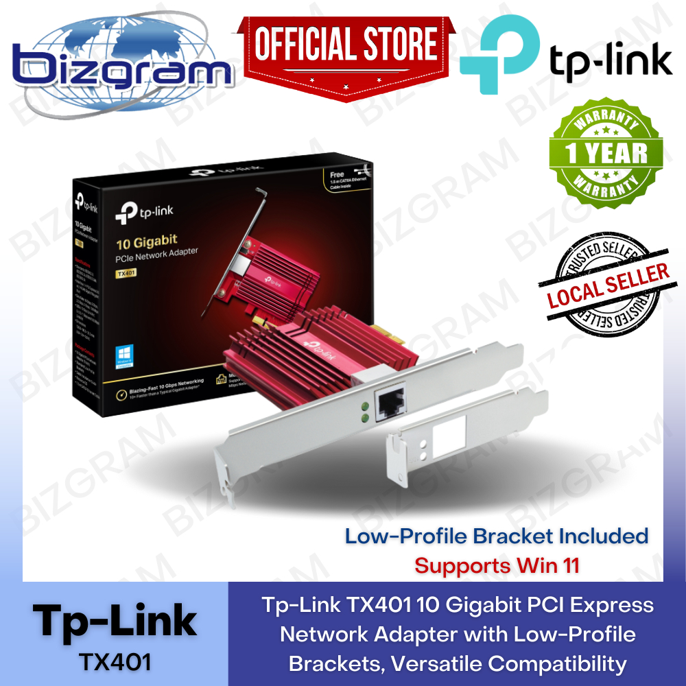 Tp-Link TX401 10 Gigabit PCI Express Network Adapter with Low-Profile ...