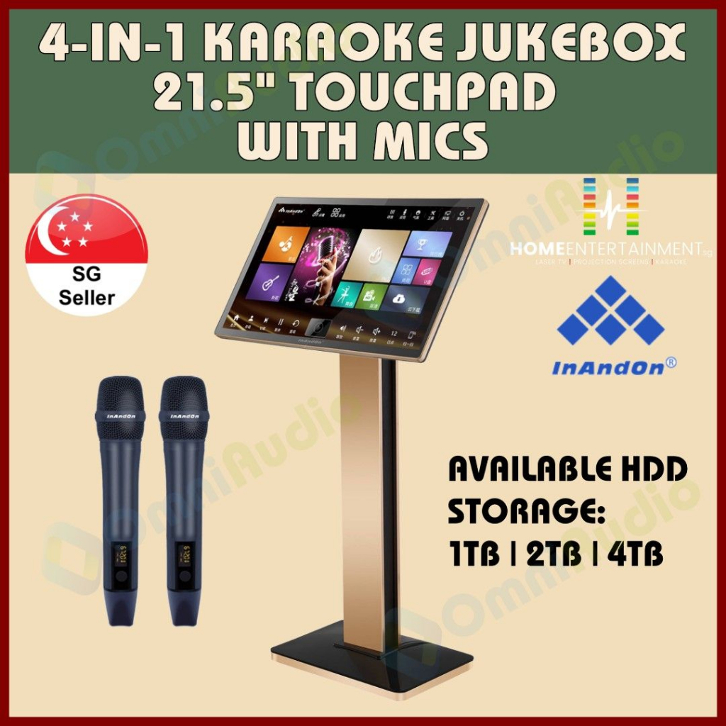 [ORIGINAL INANDON] INANDON 21.5 INCH FLOOR STANDING 4-IN-1 KARAOKE ...