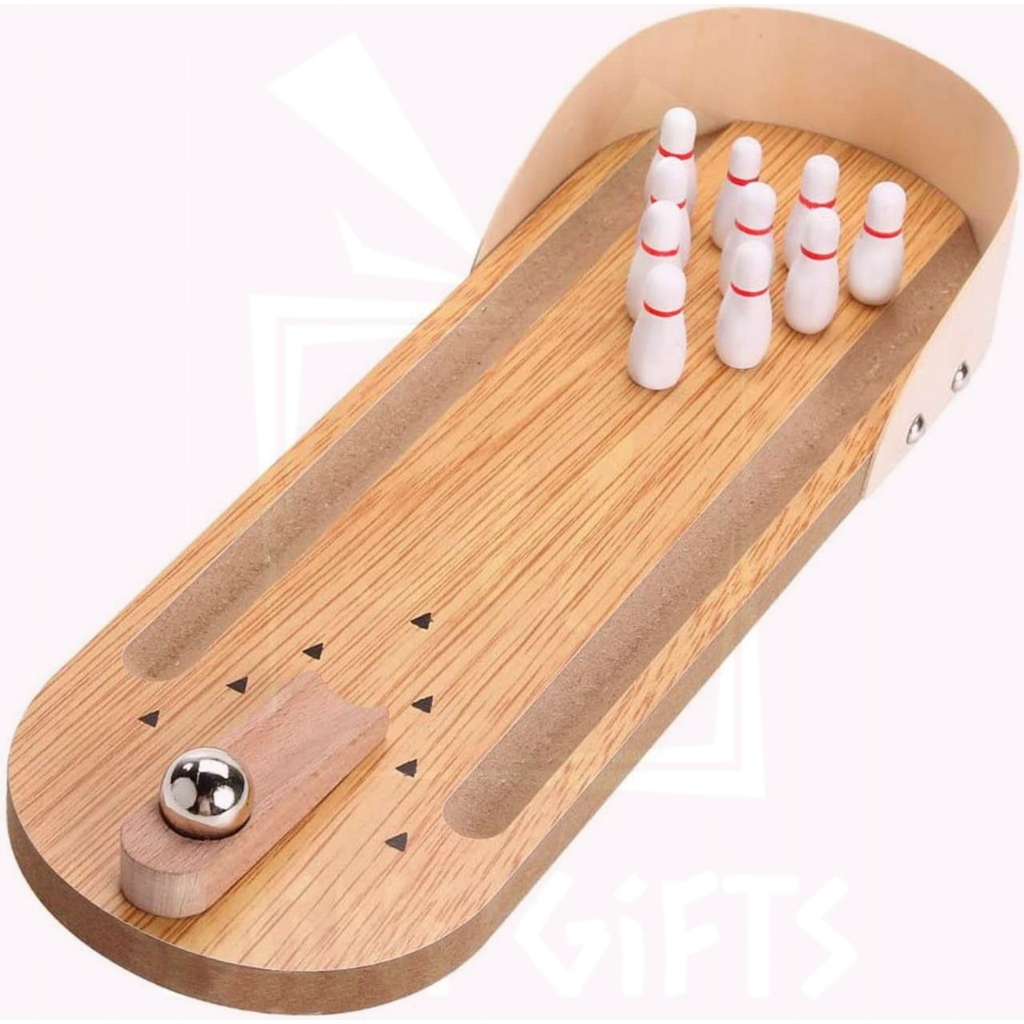【Mini Gifts】Mini Bowling Set Wooden Tabletop Bowling Game Desk Toys ...