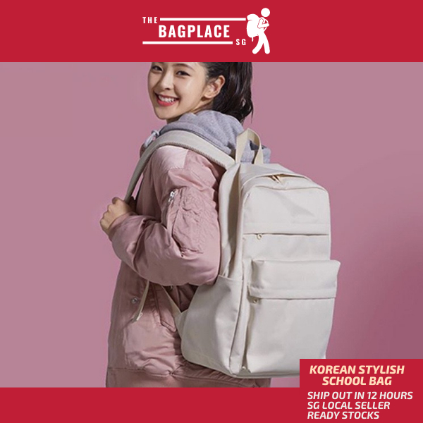 "SG SELLER" TheBagPlaceSG Stylish Korean School Bag With Multiple ...