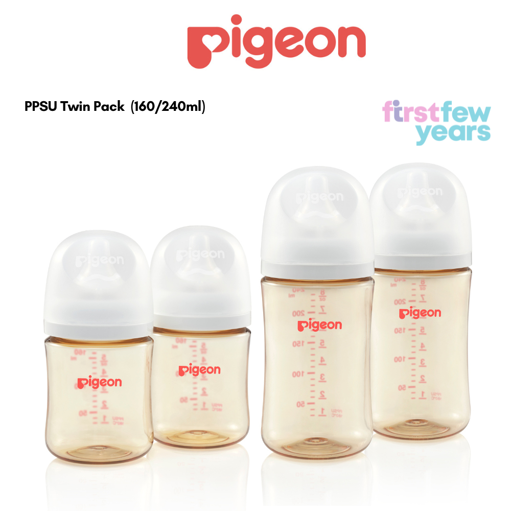 Pigeon SofTouch Peristaltic PLUS Wide Neck PPSU Bottle/ BPP (NEW) TWIN PACK (2 Sizes) | Shopee ...