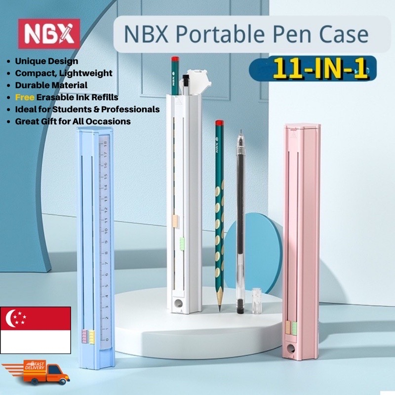 🇸🇬NBX Compact Pencil Case Pen Box Stationary Office Christmas New Year ...