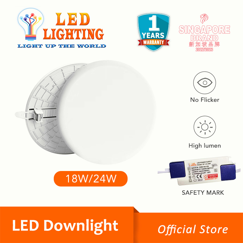 LED Round Panel Light/Adjustable Recessed Light/ NO Flicker 18W/24W ...