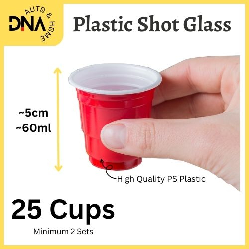 Red Plastic Cups Disposable Shot Glass Partyware Party Game Small ...