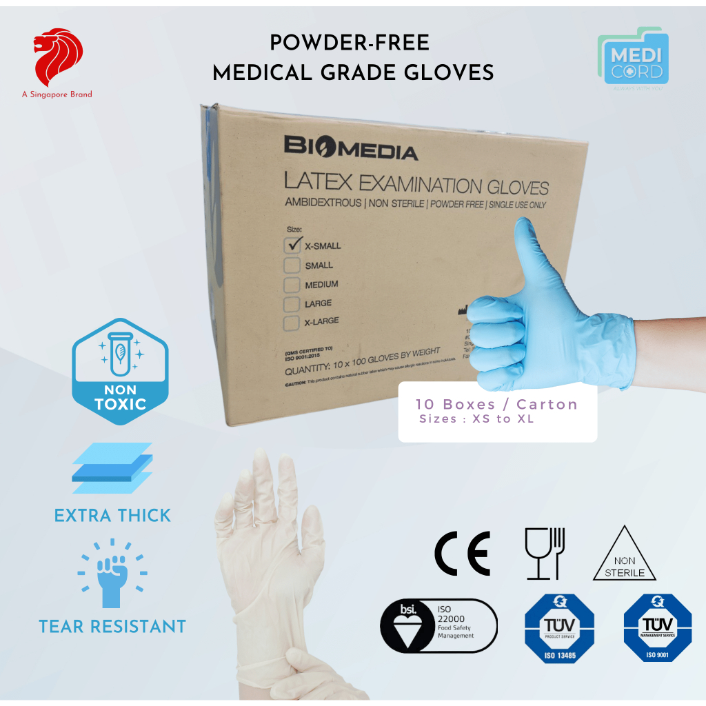 Biomedia Powder-Free Medical Grade Nitrile / Latex Examination ...