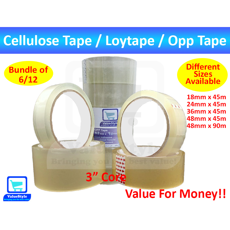 Transparent Cellulose Adhesive Tapes / Loytapes / OPP Tapes ...
