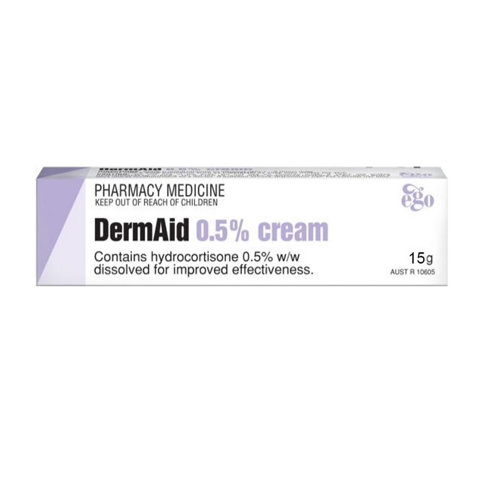 DermAid Cream 0.5% 15g - for Itching, Rashes due to Eczema, Dermatitis ...