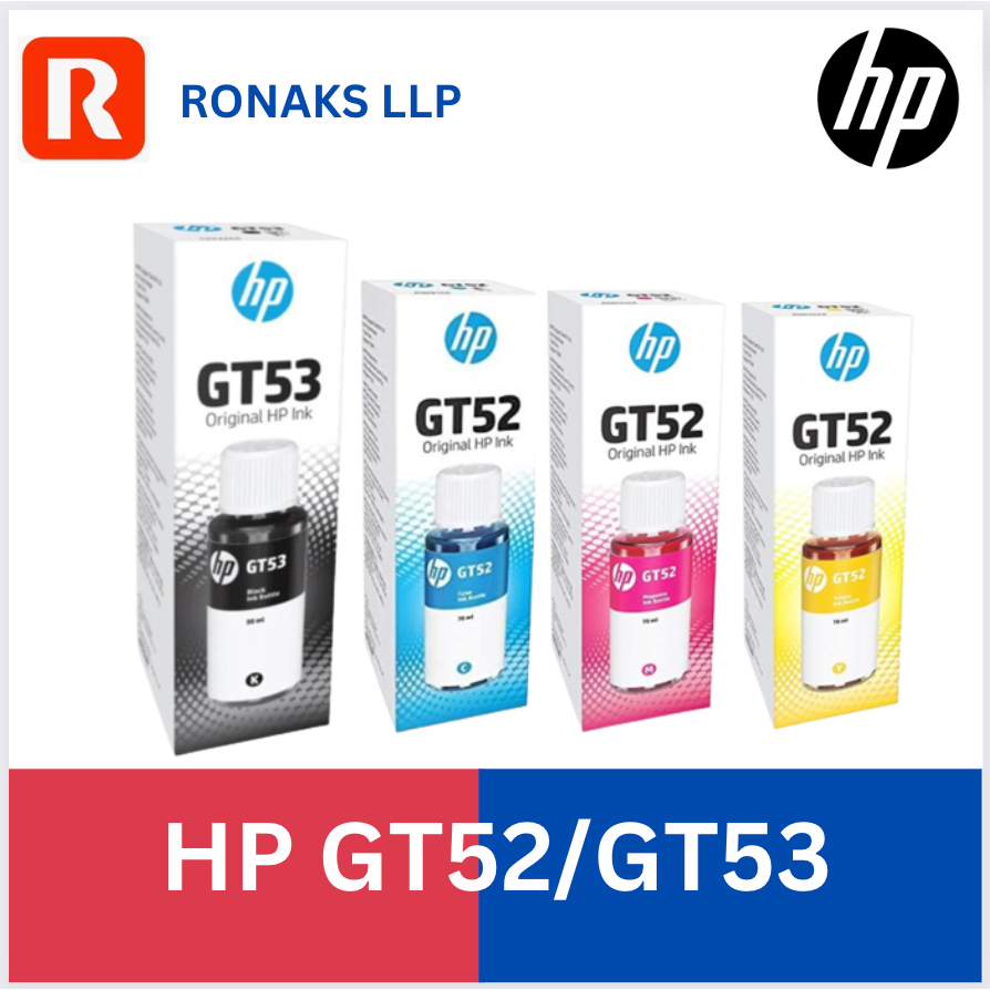HP GT53 GT 53 Black / GT52 GT 52 Original Cyan Magenta Yellow Ink ...