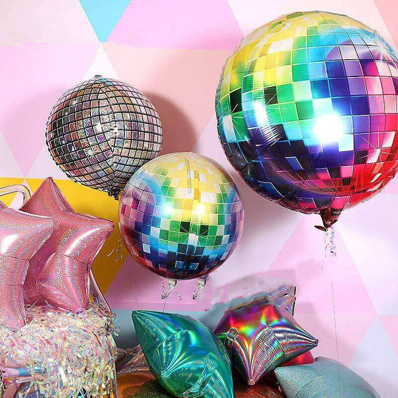22inch 4D Disco Metallic Balloon Aluminum Foil Balloons Wedding Decor ...
