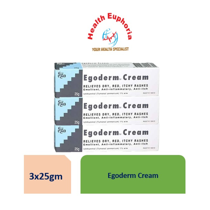 EGO QV Egoderm Cream 3x 25g (Triple Pack) (Relieves Dry + Red Itch ...