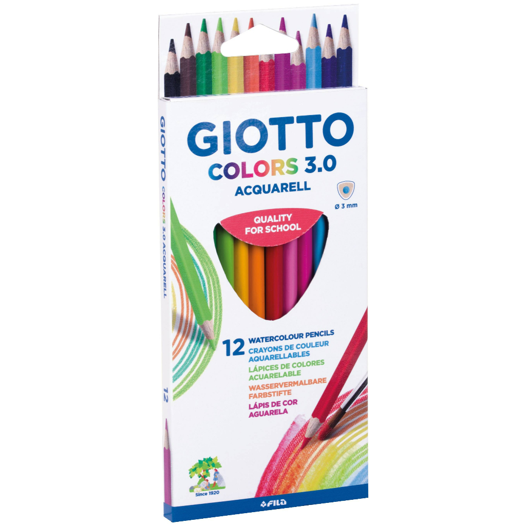 Giotto Colors 3.0 Acquarell Colour Pencils -12 Assorted Colours ...