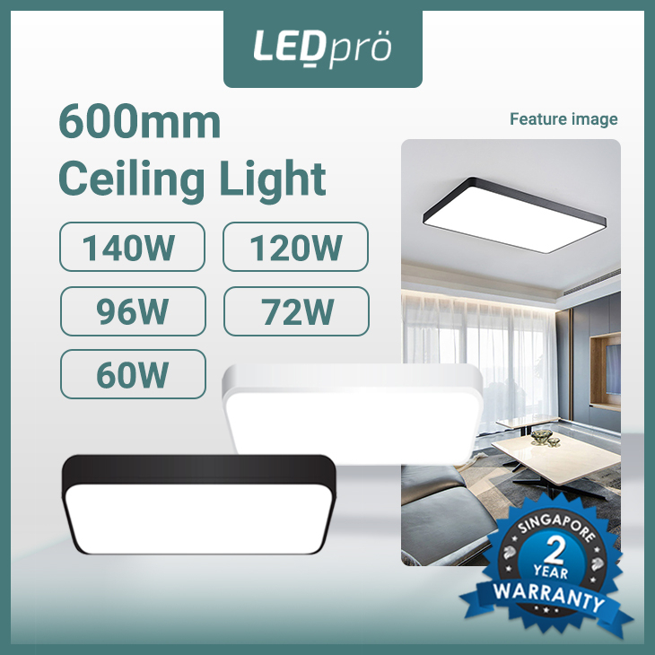 LED PRO LED Ceiling Light 600MM 60W/72W/96W/120W/140W Rectangle Ceiling ...
