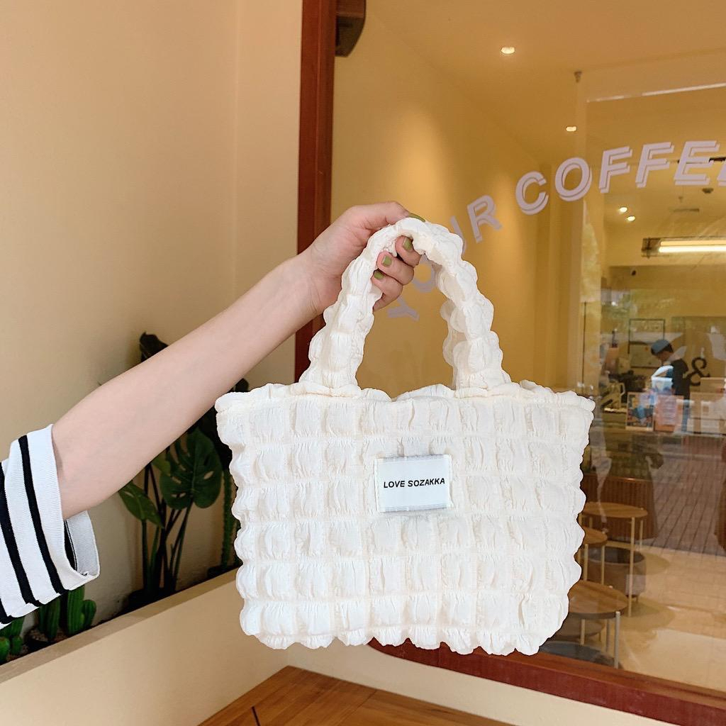 Korea ins Bubble Handbag Shopping Portable Bag Canvas Casual Lazy Style ...