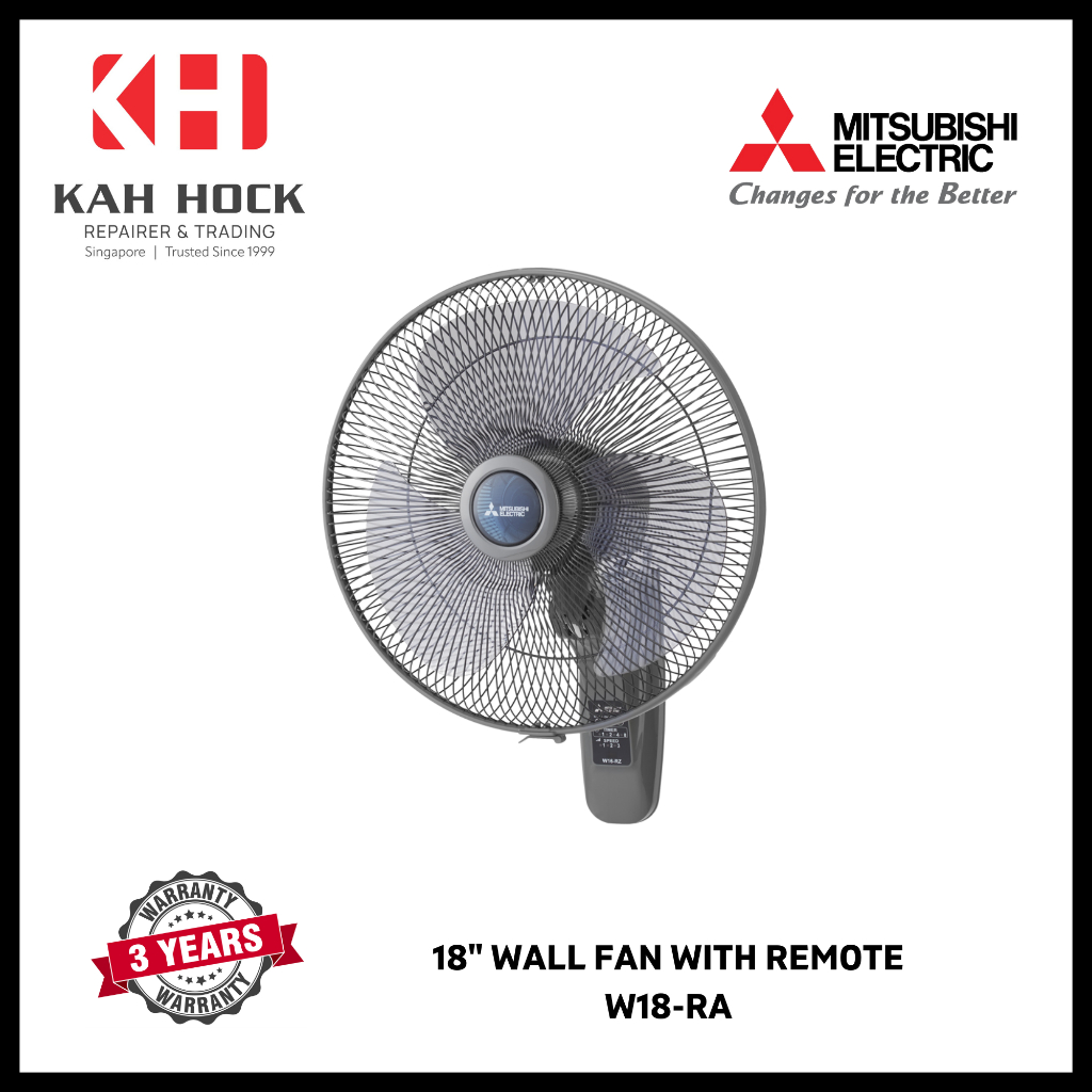 MITSUBISHI W18-RA 18" WALL FAN WITH REMOTE - 3 YEARS MANUFACTURER ...