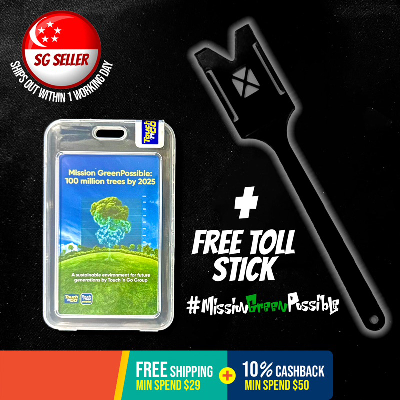 Touch N Go TNG NFC Card #MissionGreenPossible Edition (Free Toll Stick) | Shopee Singapore