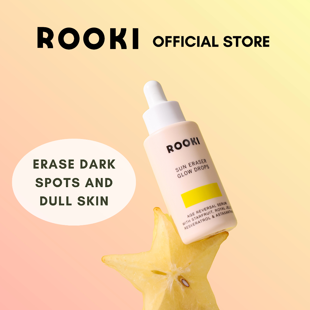 ROOKI Sun Eraser Glow Drops 30ml - Anti-Aging Brightening Serum with ...