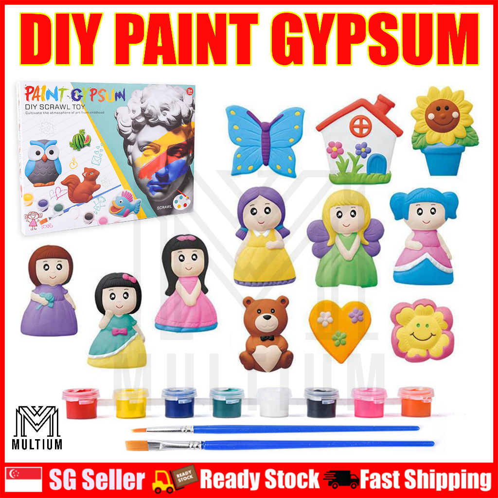 (Landscape Box) DIY Paint Gypsum - Little Girl | Kid Plaster Painting ...