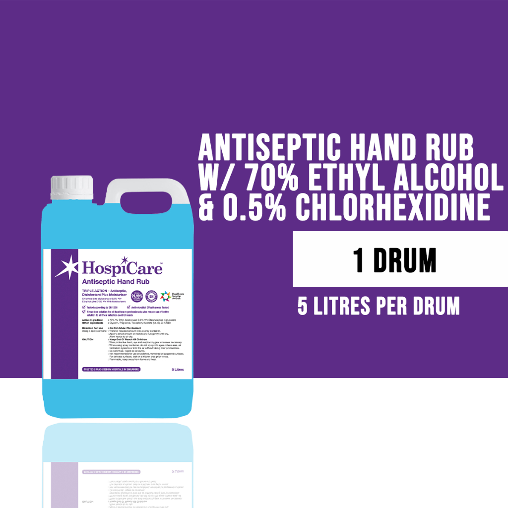 HospiCare Antiseptic Hand Rub w/ 70% Ethyl Alcohol & 0.5% Chlorhexidine ...