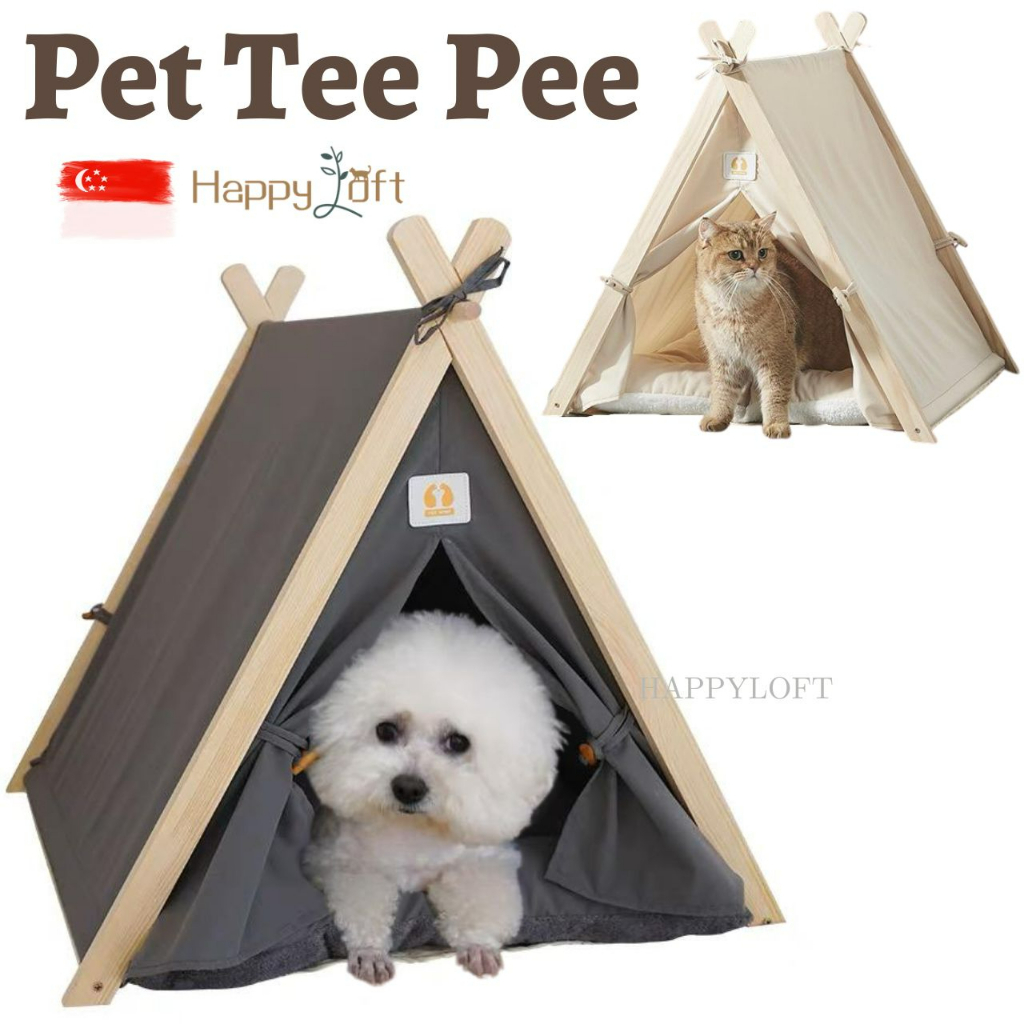 [SG SELLER]Pet Teepee Cat Dog Rabbit Portable Tents Pet Play Tent Cat ...