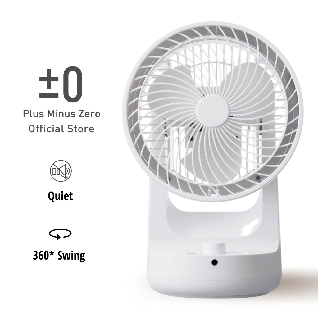 ±0 DC Circulator Fan B320 | Quiet Motor | White/Pink | 360 Spin, 18 ...