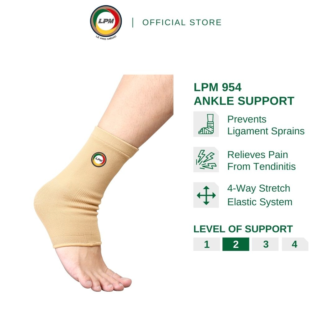 LPM Ankle Support 954 Thick Elastic Ankle Guard Prevent Sprains Contour ...