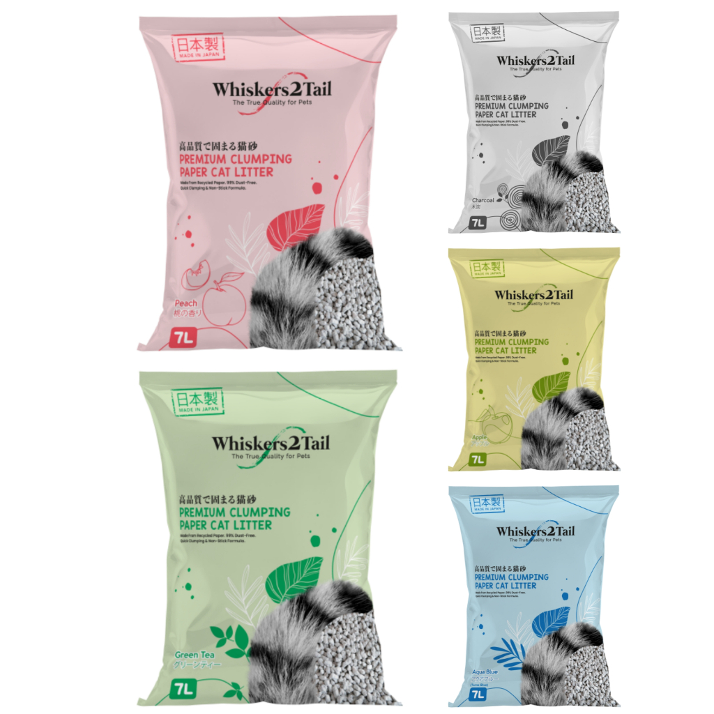 Whiskers2tail Premium Clumping Paper Cat Litter 7L -5Scent | Shopee ...