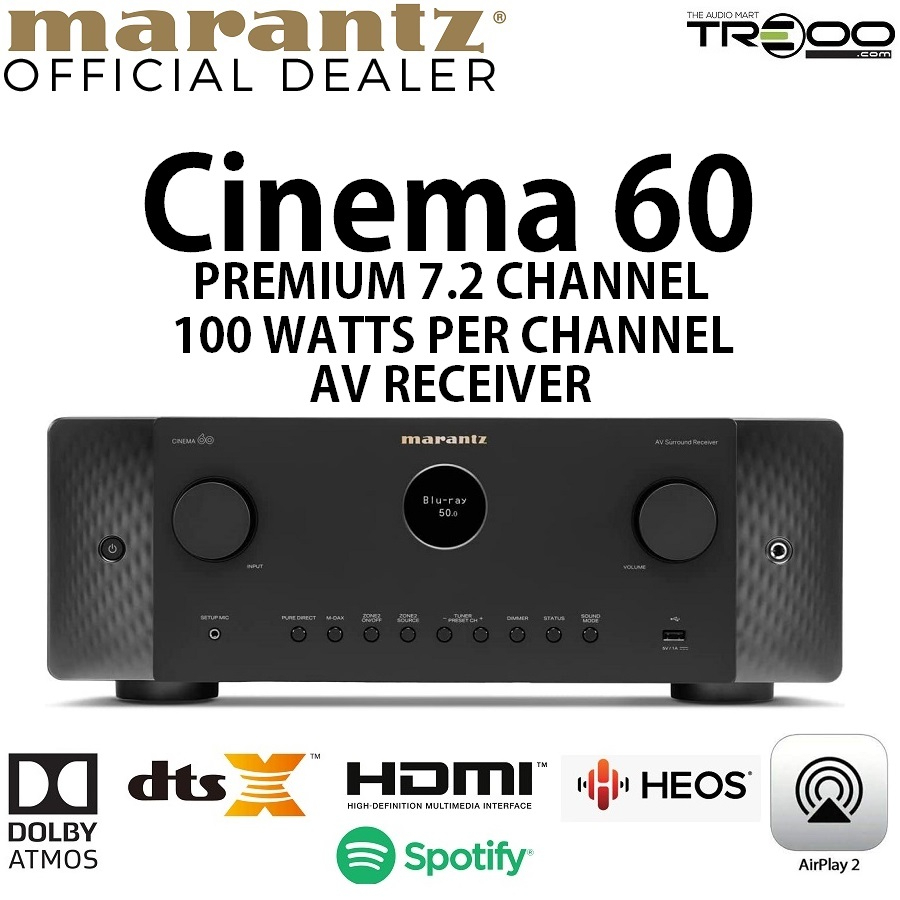 Marantz Cinema 60 Multi-Room Wireless Bluetooth/WiFi/Ethernet Network ...