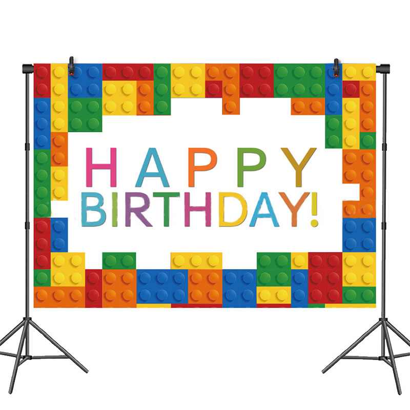 [SG SELLER] Lego Blocks Birthday Fabric Backdrop Banner | Party ...