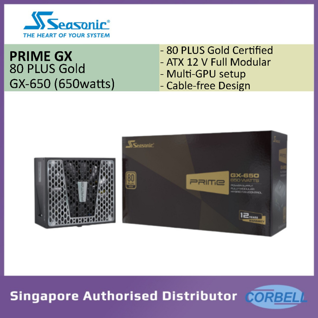 Seasonic Prime GX-650 power supply unit 80 Plus Gold 650W PSU Fully ...