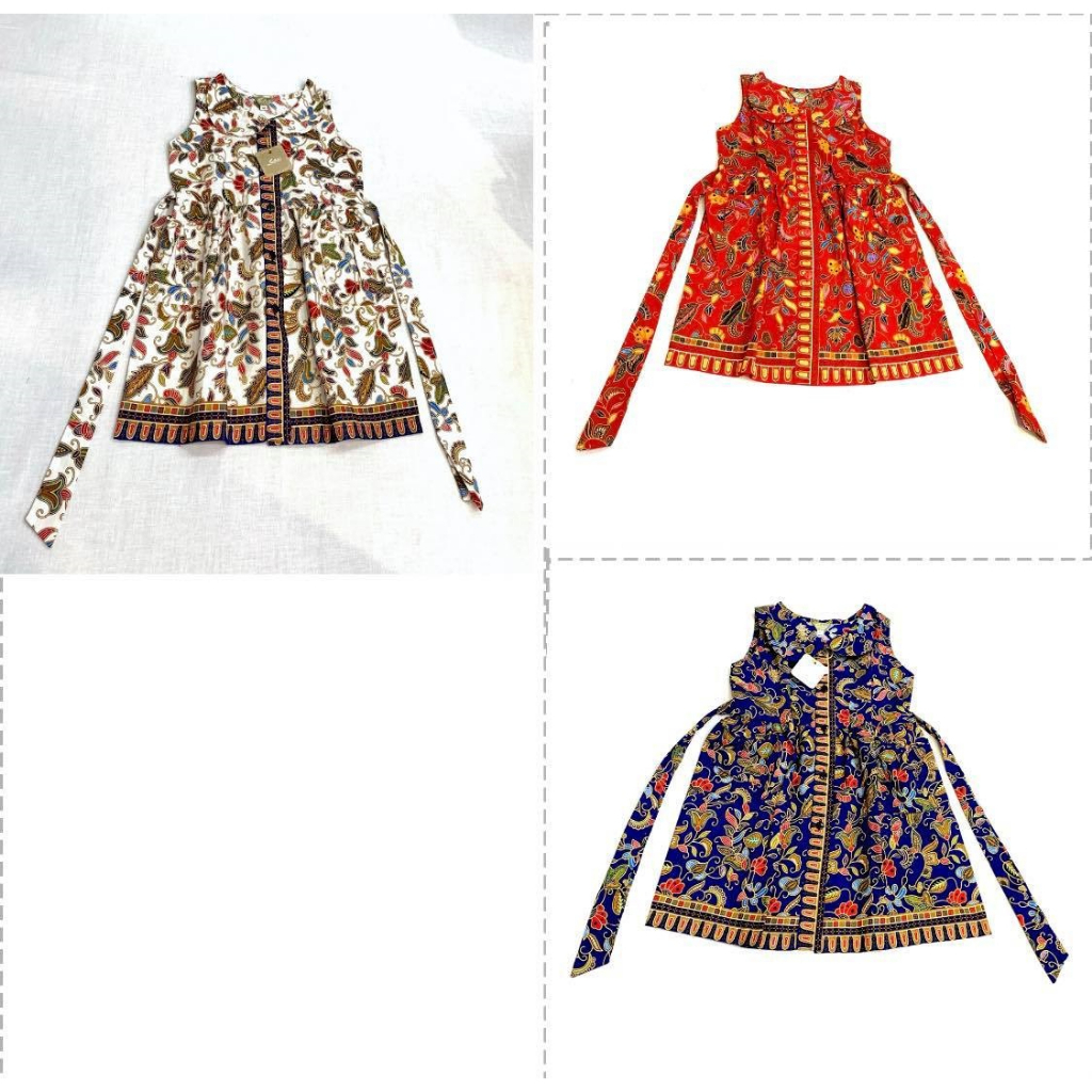 SIA Batik Sleeveless Dress with Tie Waist for Little Girl & Adult 100% ...