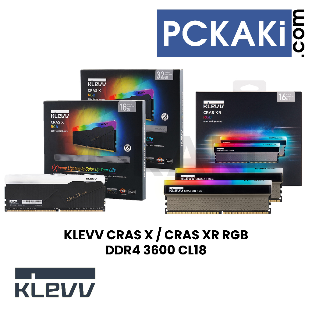 KLEVV CRAS X / XR RGB DDR4 3600MHZ CL18 16GB KIT 2x8GB / 32GB KIT ...