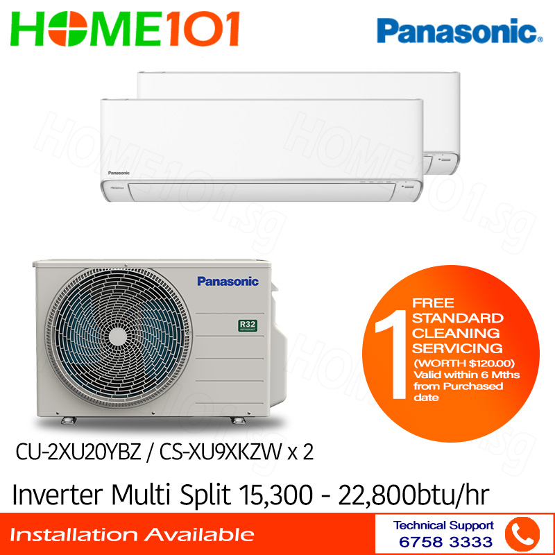 Panasonic Inverter Multi-Split AirCon CU-2XU20YBZ / CS-XU9XKZW x 2 ...